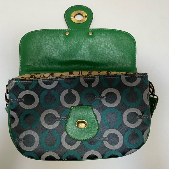 Coach | Bags | Vintage Coach Green C Logo Bag | Poshmark